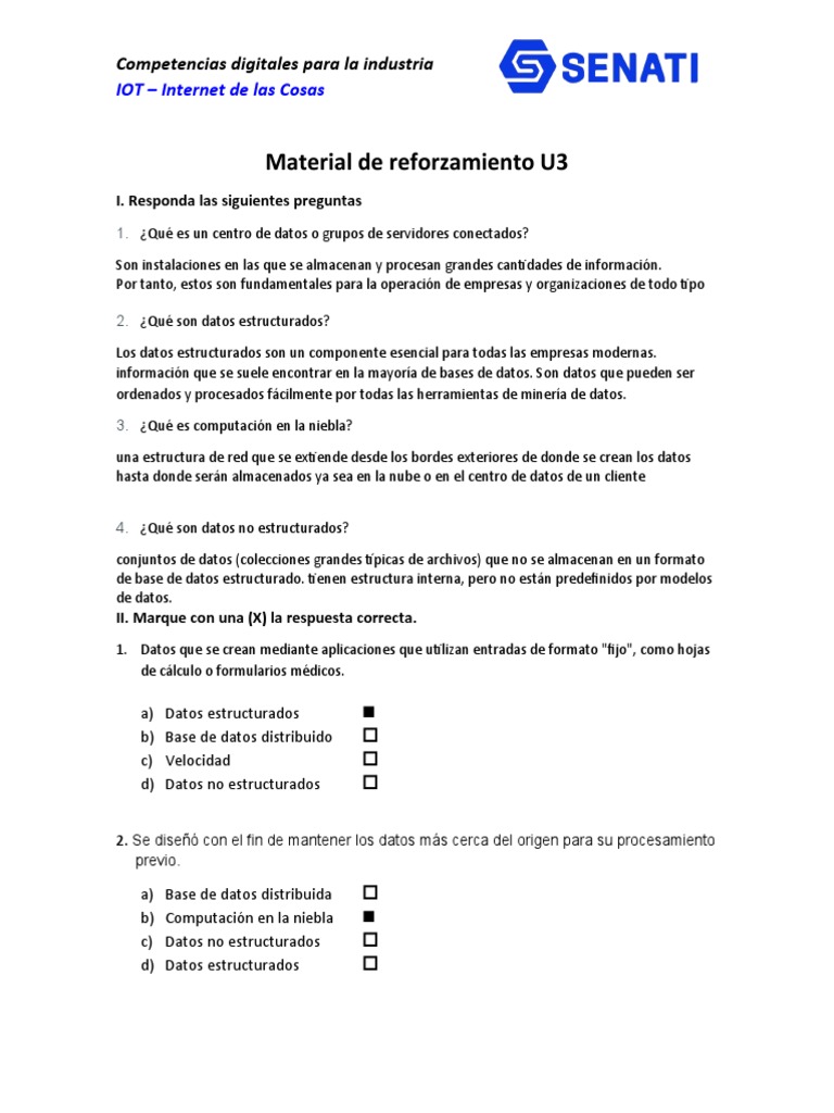 Material de Reforzamiento - U3 | PDF | Bases de datos | Internet de las ...