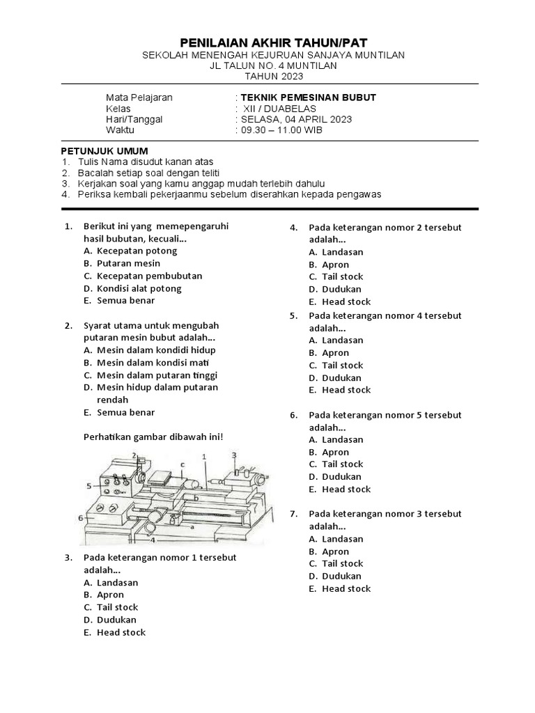 Pat Bubut Xii 2023 | PDF