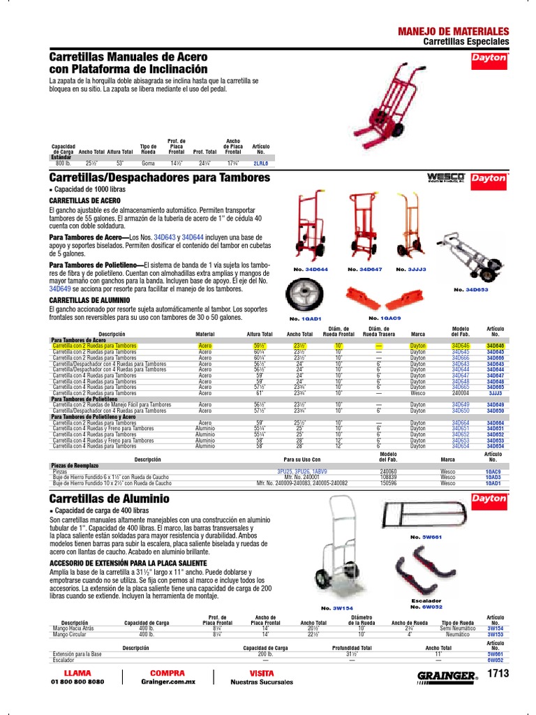 Ficha Técnica de Carretillas Manuales | PDF | Máquina elevadora ...