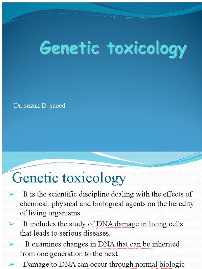 Genetic Toxicology - 1678625890 | PDF | Carcinogen | Cancer