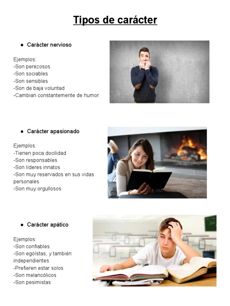 Tipos de Carácter | PDF | Autoestima | Metafísica de la mente