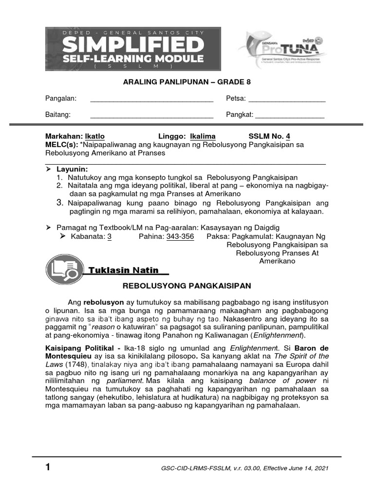 Ap8 SSLM Q3 W5 | PDF