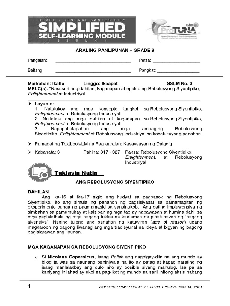 Ap8 SSLM Q3 W4 | PDF