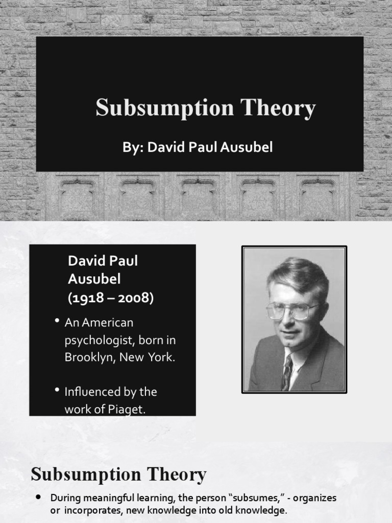 Subsumption Theory 1 | PDF | Neuroscience | Psychological Concepts