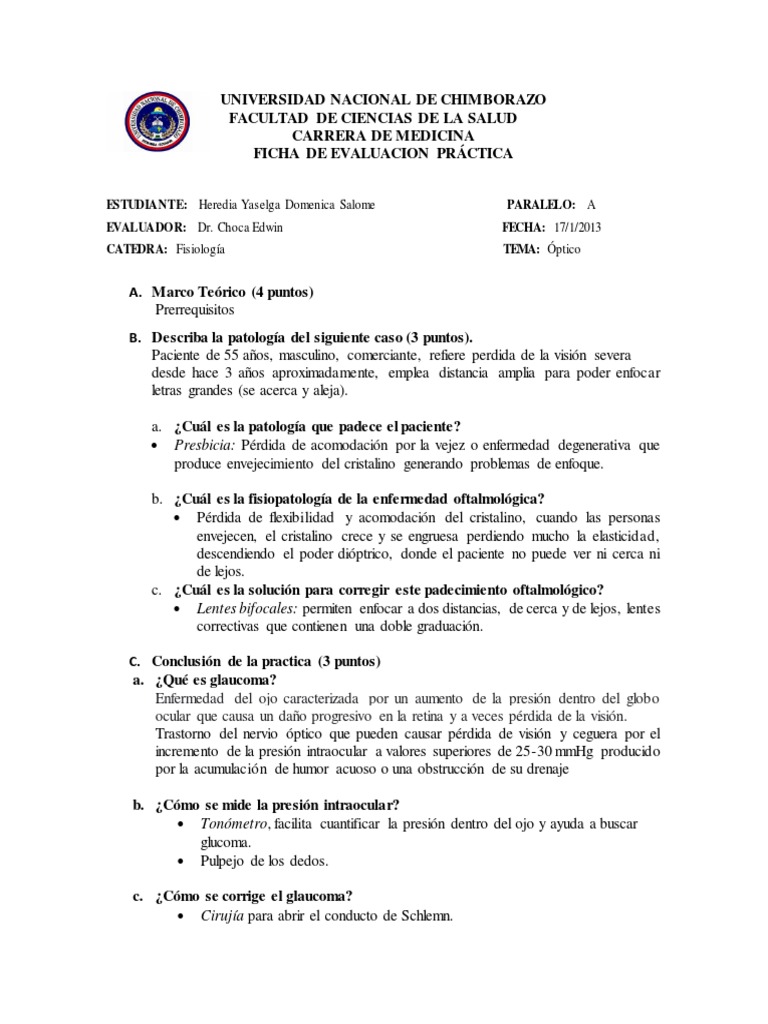 Inf. Pract de Ojo | PDF | Ojo humano | Órganos sensoriales