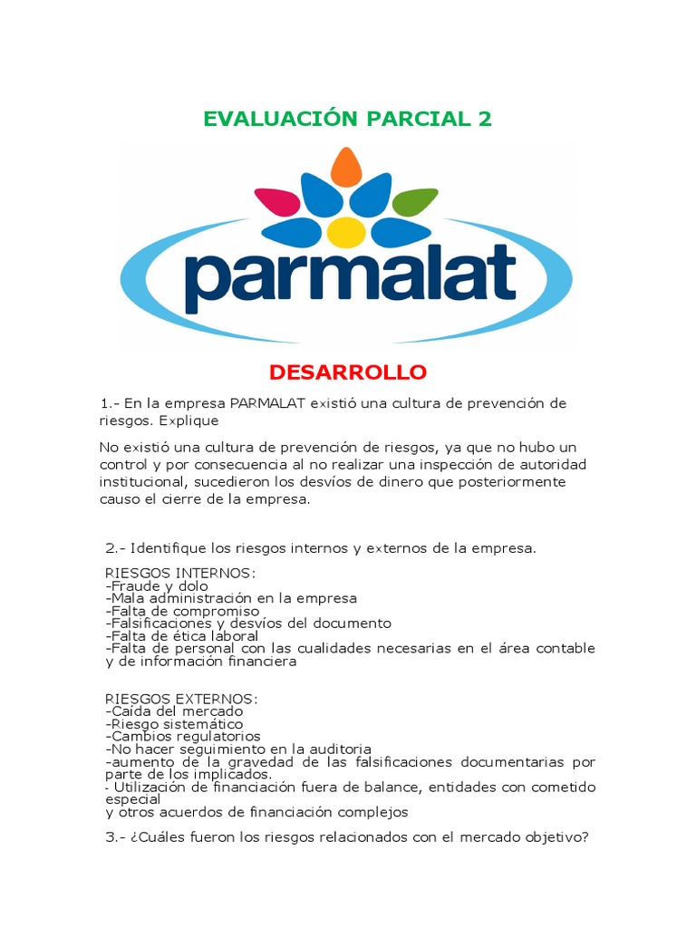 Evaluación Parcial 2 | Descargar gratis PDF | Auditoría | Negocios económicos