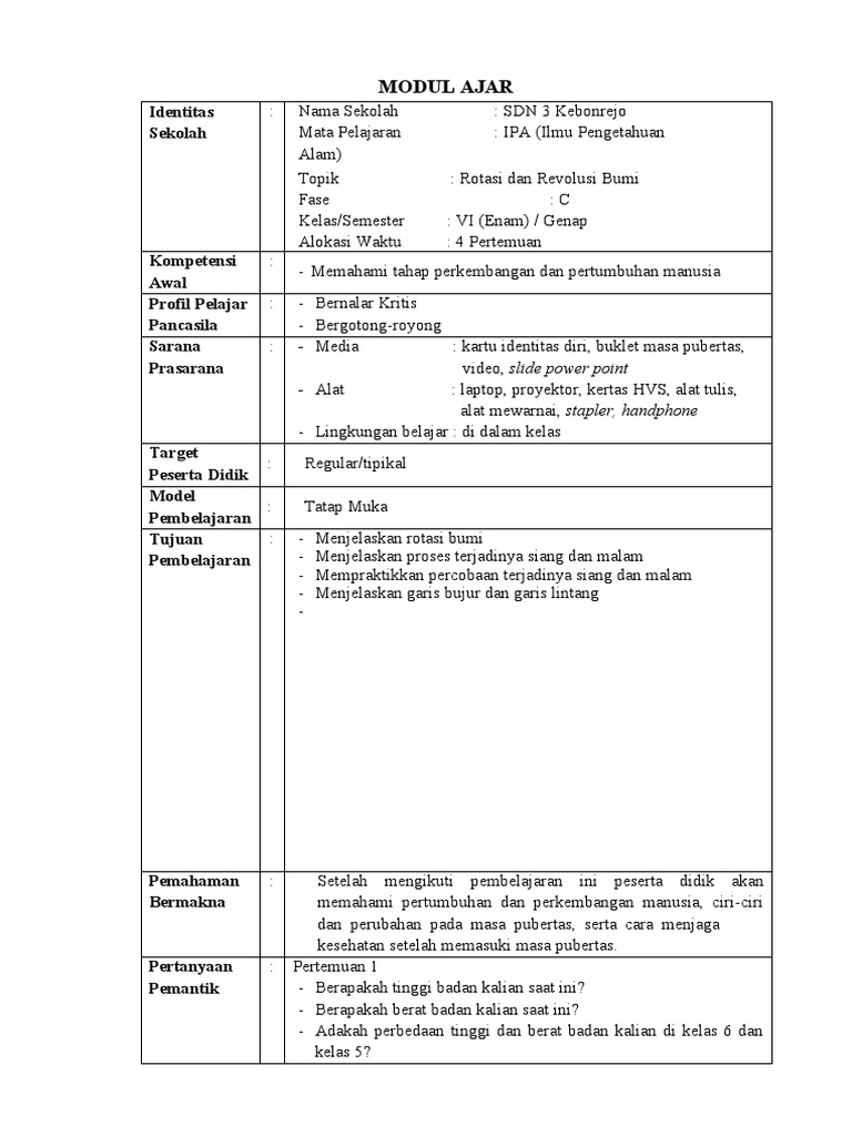 Modul Ipa Tema 6 | PDF