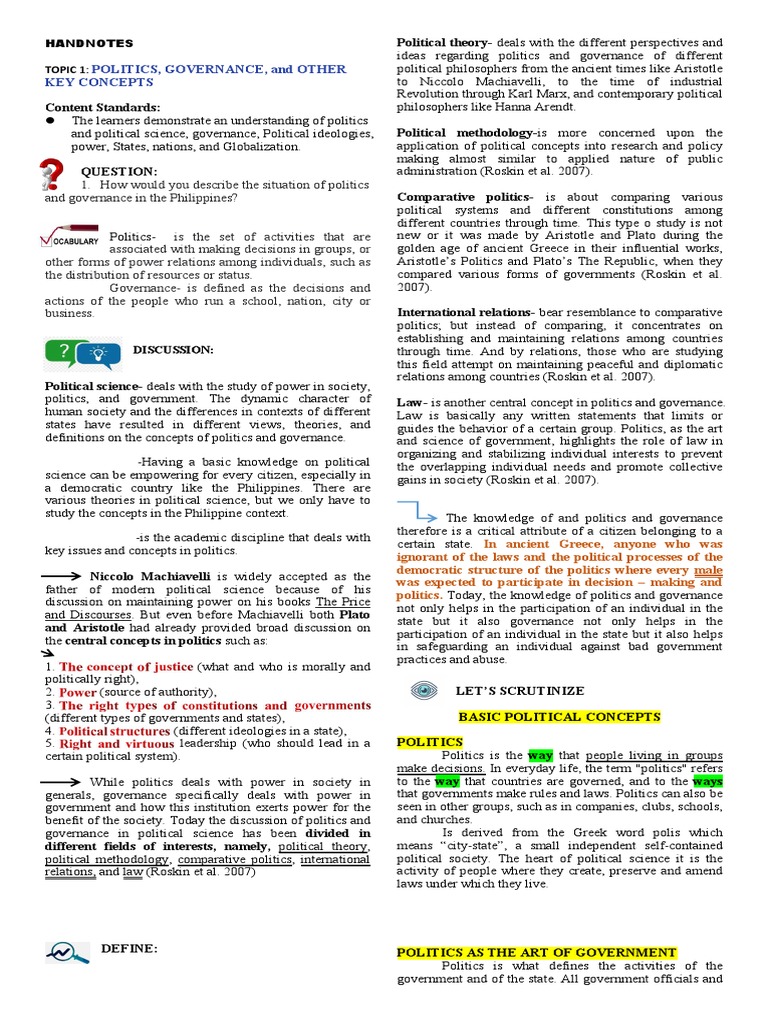 Polgov Handnotes 1 | PDF | Governance | Power (Social And Political)