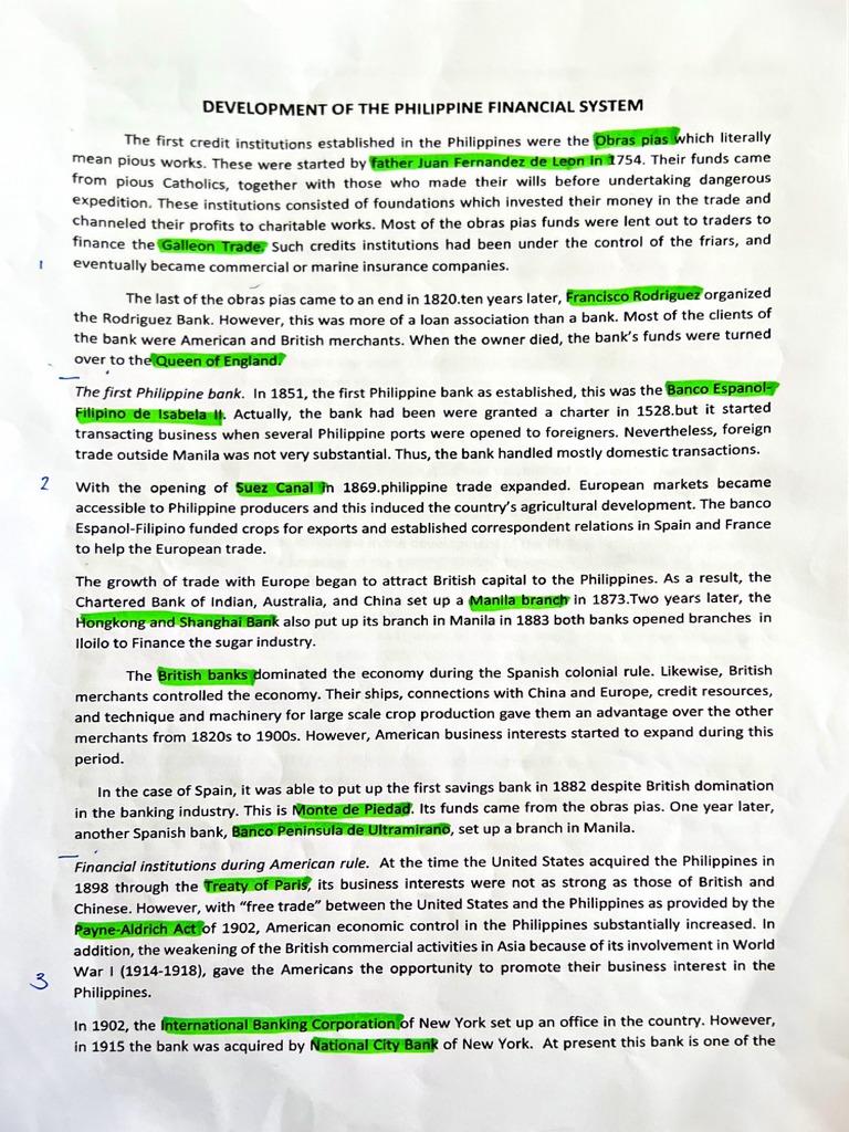 Development of The Philippine Financial System | PDF