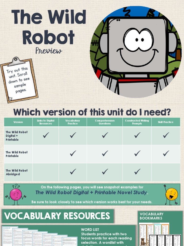 The Wild Robot: Preview | PDF | Narration | Reading Comprehension