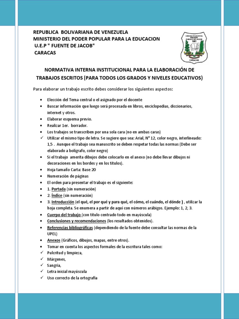 Pautas Uep Fuente de Jacob para Trabajo Escrito y Ensayo | PDF ...