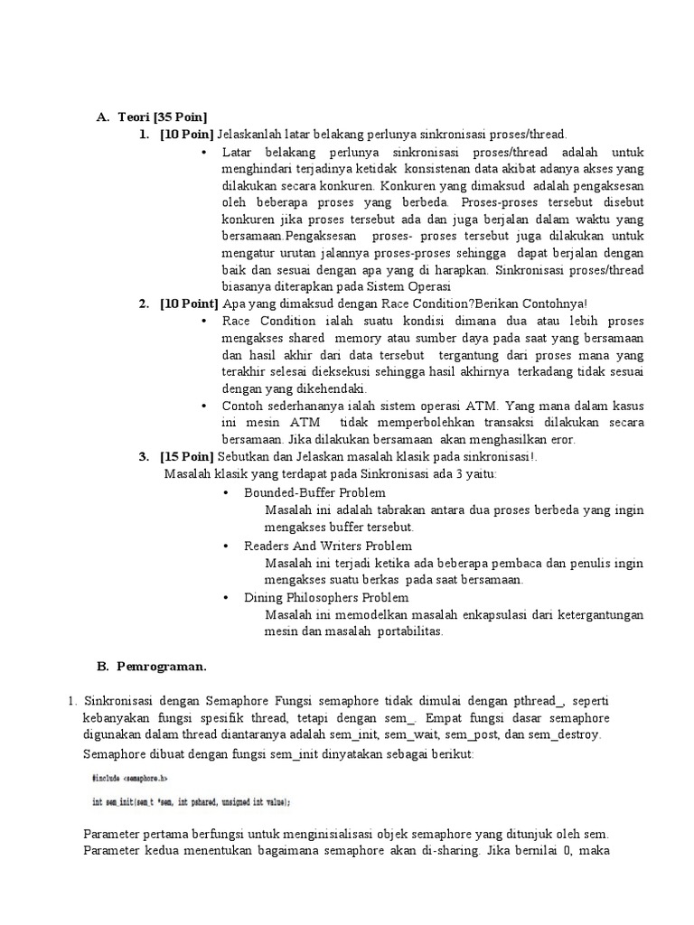 Sinkronisasi Proses dan Thread | PDF | Komputer