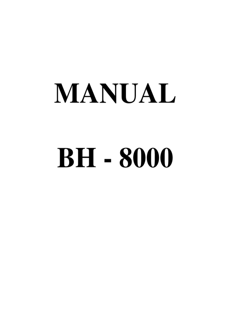 Manual B&H 8000 | PDF | Tornillo | Color