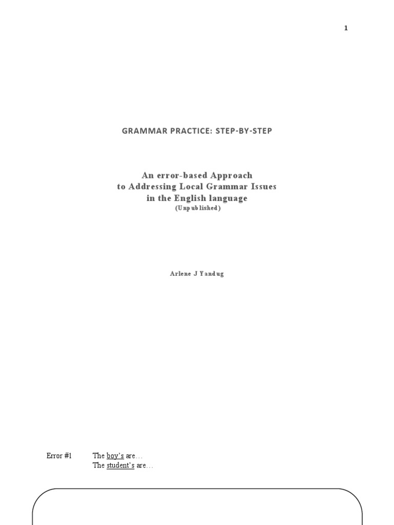 Engl 1 Grammar Mastery Workbook Answer Key | PDF | Verb | Language ...