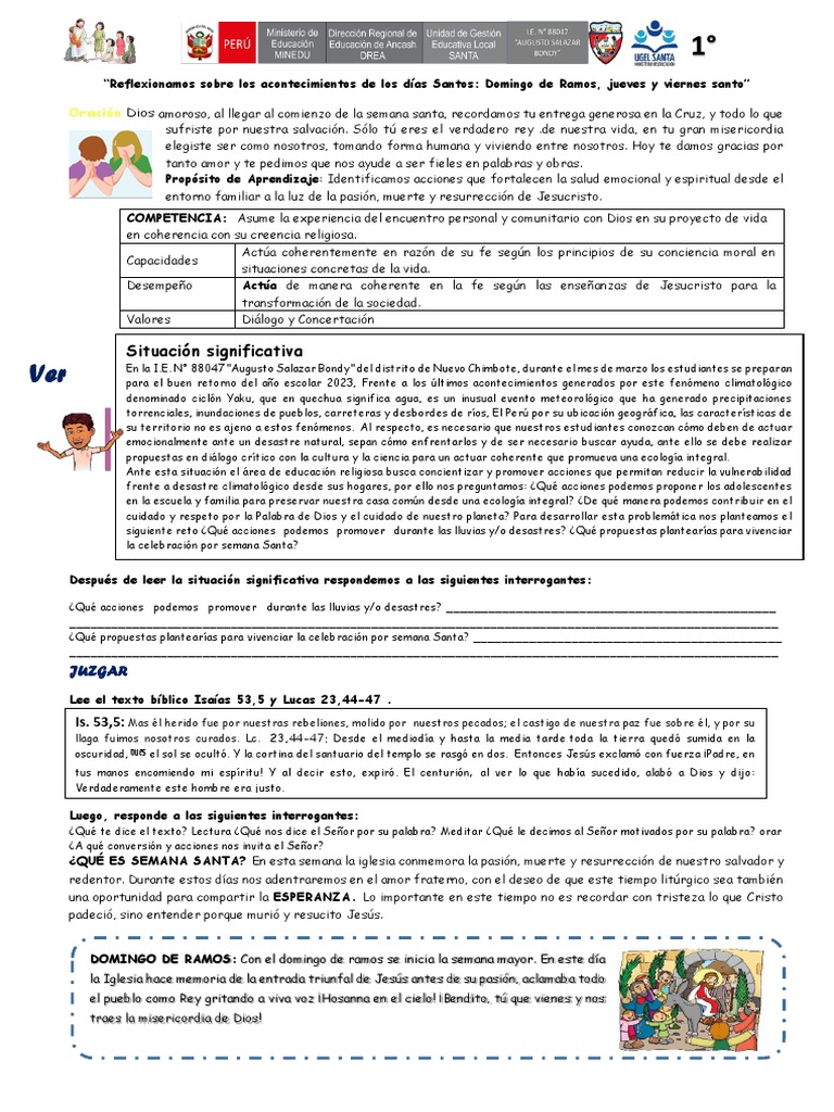 ACTIVIDAD 01 | PDF | Pascua de Resurrección | Jesús