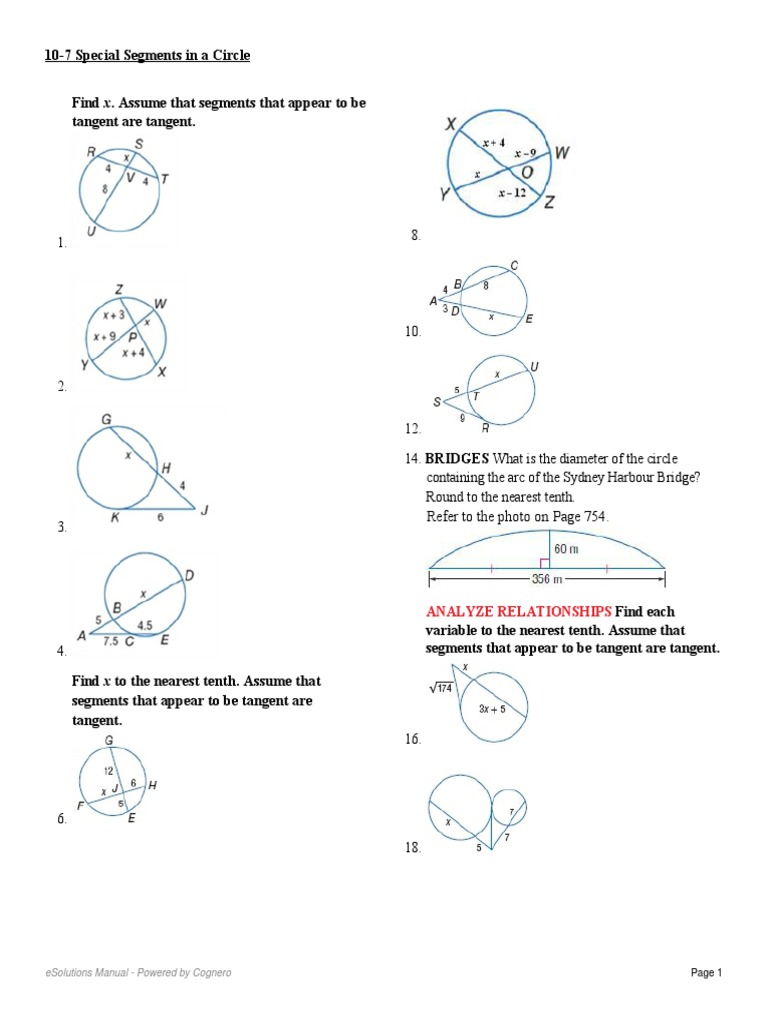 Special Segments in Circles Practice | PDF