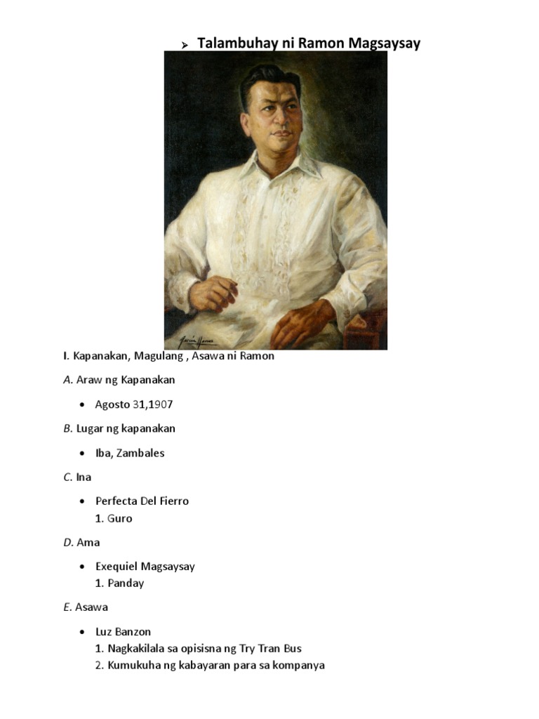 Talambuhay Ni Ramon Magsaysay | PDF