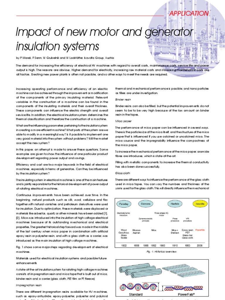Application Generator Insulation | PDF | Insulator (Electricity ...