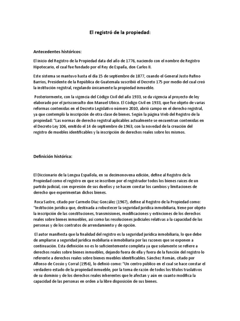 El registró de la propiedad | PDF | Propiedad | Derecho Civil (Common Law)