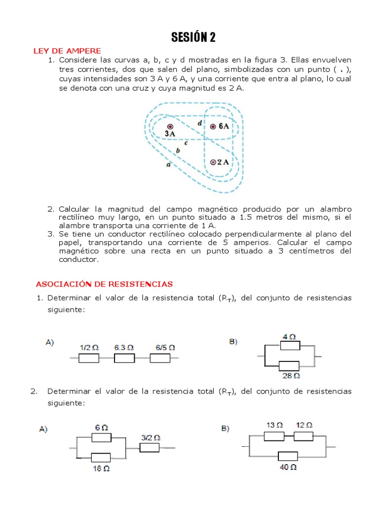 Ley de Ampere, Asociacion de Resistencias, Circuitos Electricos | PDF | Corriente eléctrica ...