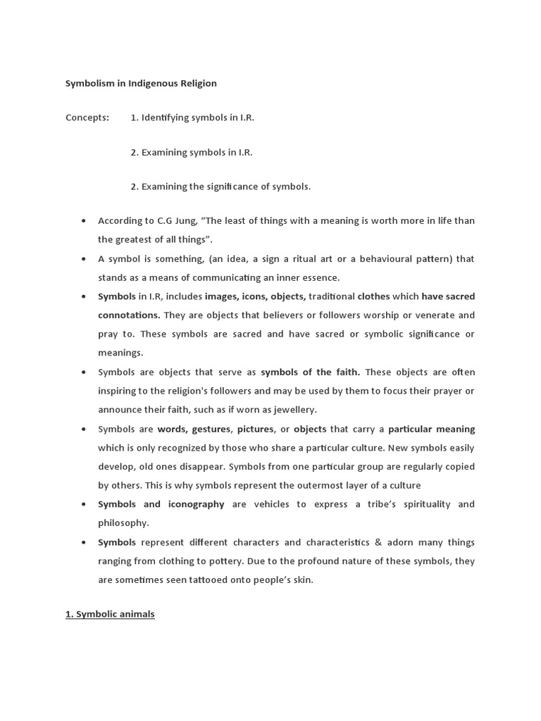 Symbolism in Indigenous Religion | PDF | Veneration Of The Dead ...