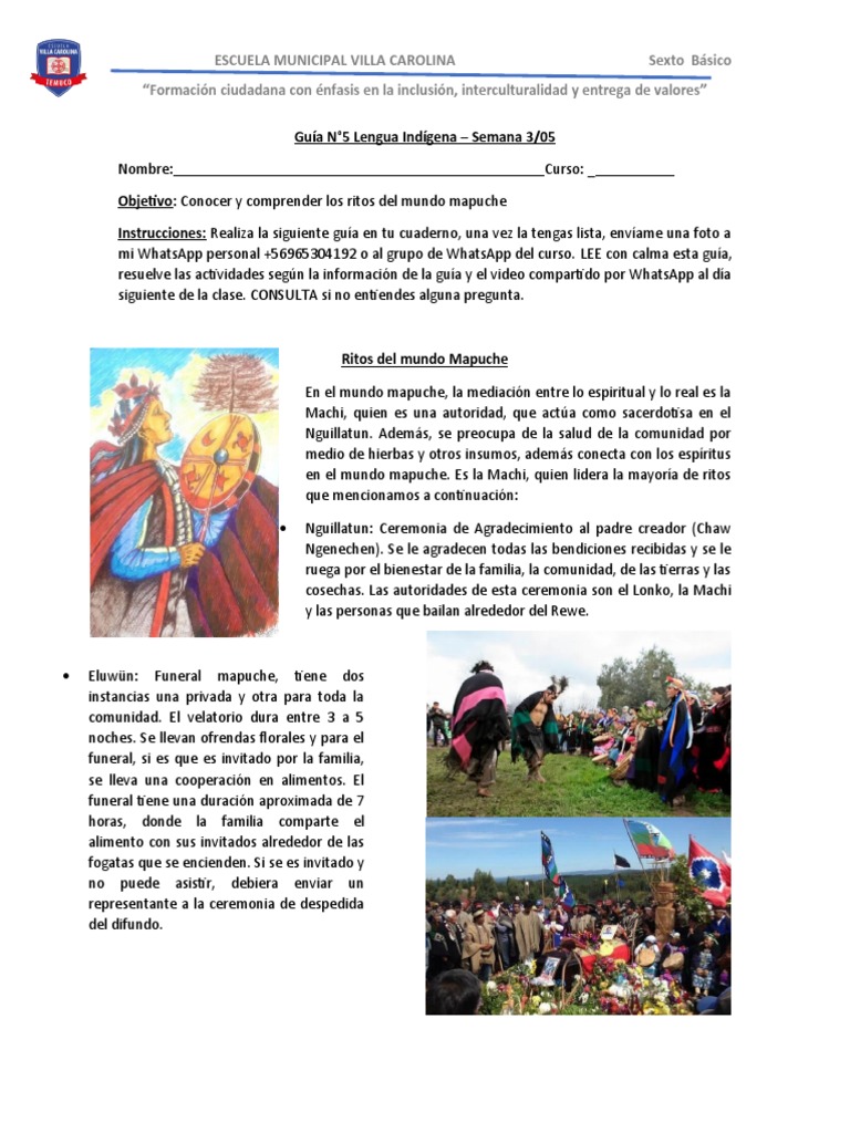 Lengua Indigena 6° Guia N°5 Semana 03 Al 07 Mayo | PDF