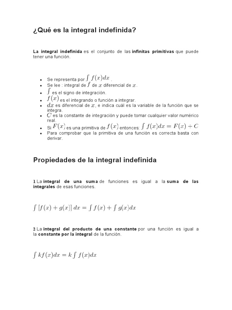 Introducción a la Integral Indefinida | PDF