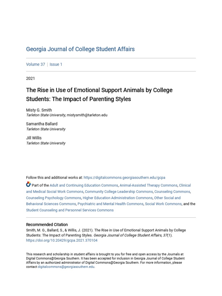 The Rise in Use of Emotional Support Animals by College Students | PDF ...