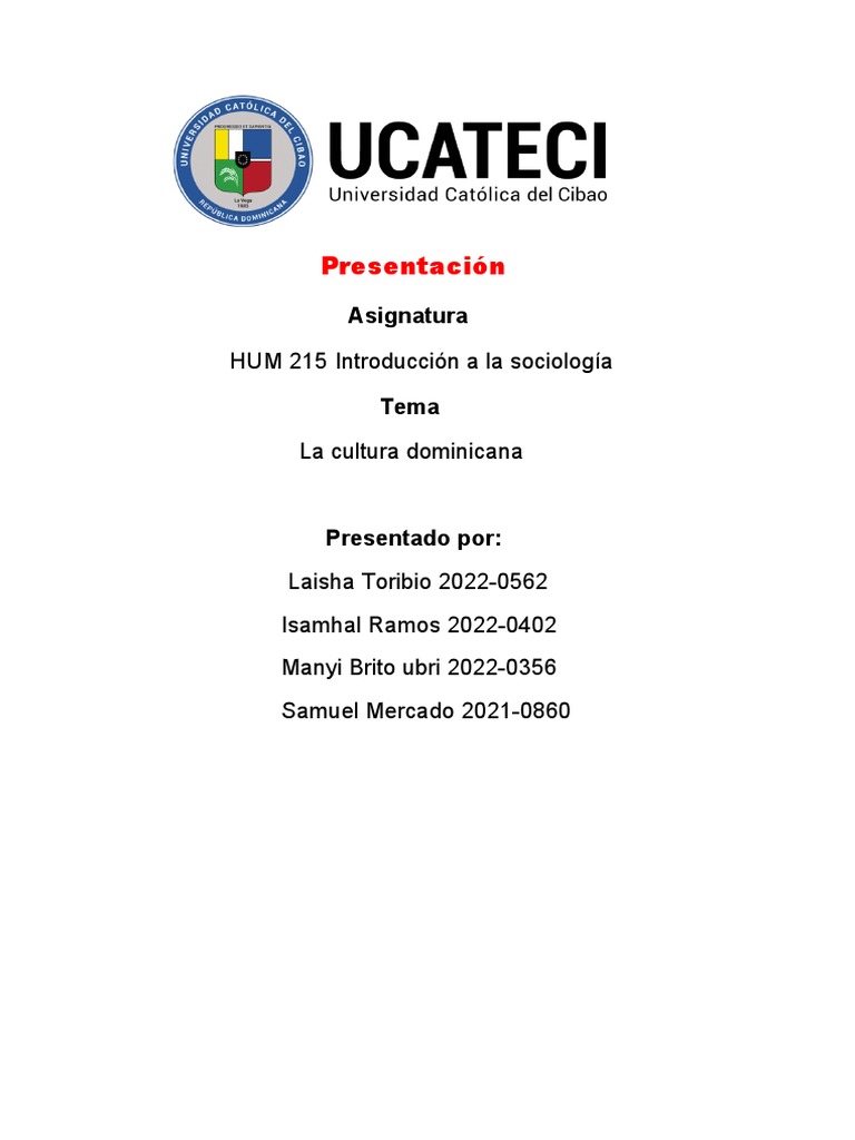 Cultura Dominicana: Tradiciones y Elementos | PDF | República Dominicana