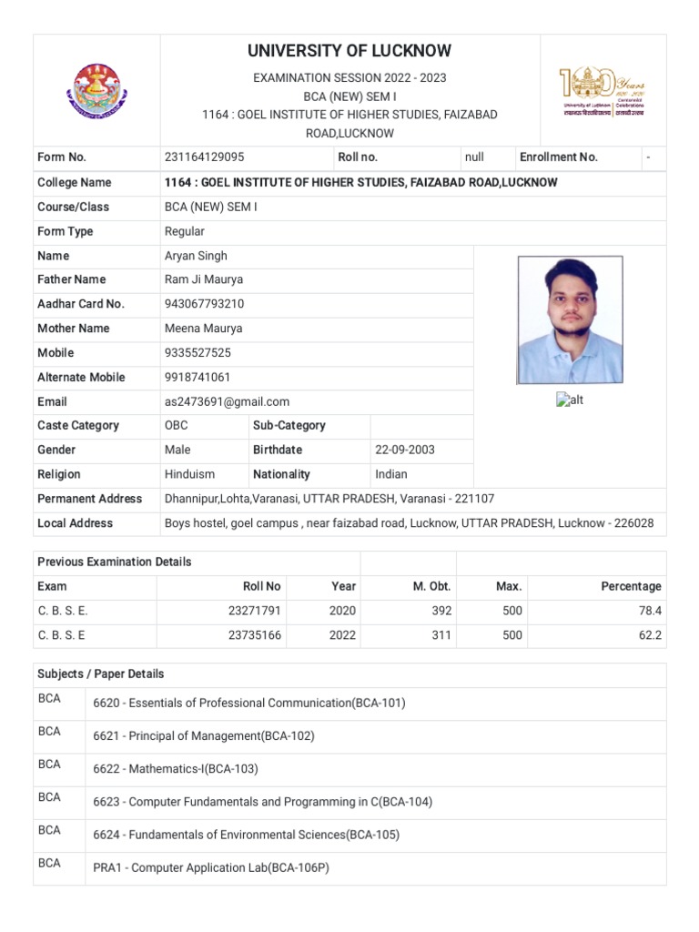 Lucknow University | PDF