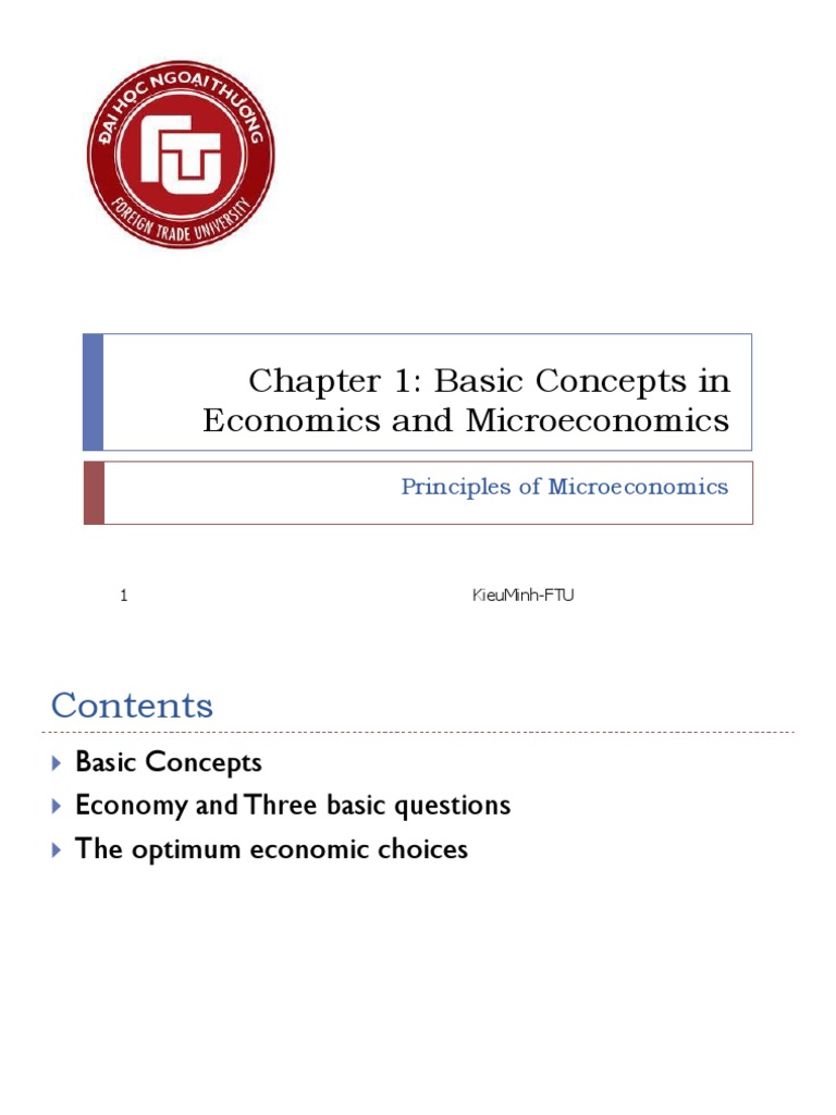 Chapter 1: Basic Concepts in Economics and Microeconomics | PDF ...