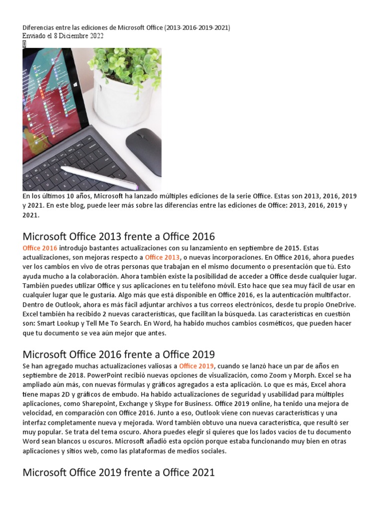 Diferencias Entre Las Ediciones de Microsoft Office | PDF | Microsoft ...
