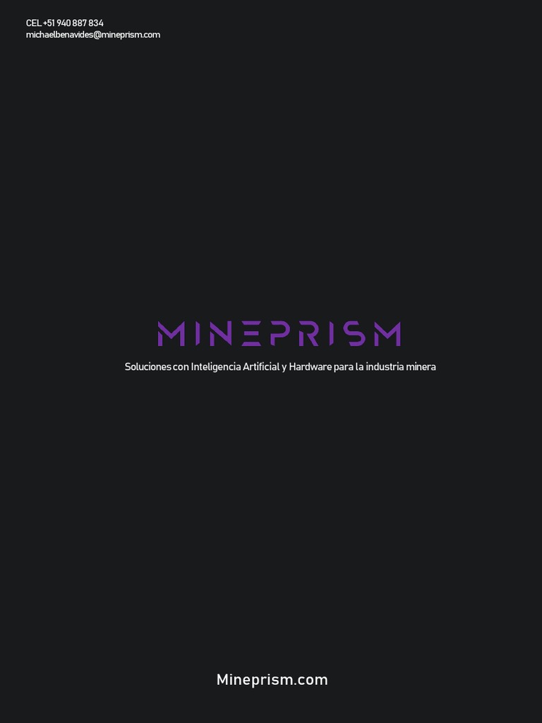 Brochure Mineprism | PDF | Minería | Inteligencia artificial