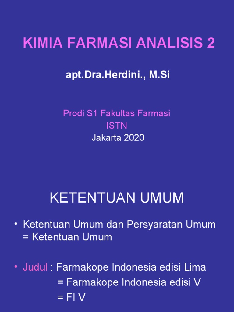 Kfa Kuliah I-Iv 2020-1 | PDF