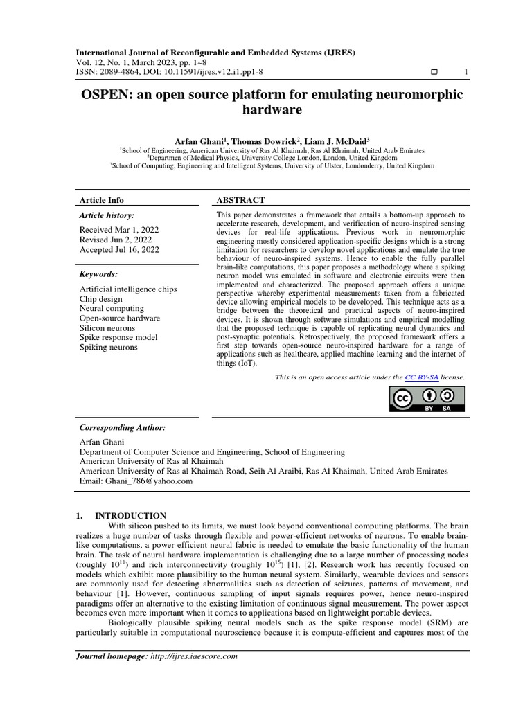 Ospen An Open Source Platform For Emulating Neuromorphic Hardware 