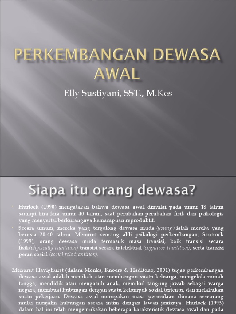 Perkembangan Masa Dewasa | PDF
