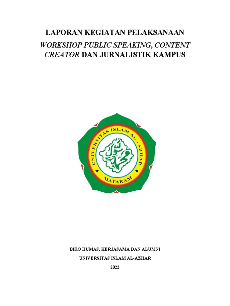Laporan Kegiatan Pelaksanaan Workshop Public Speaking | PDF