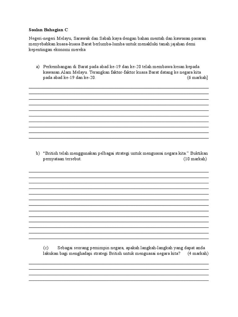 Soalan Bahagian C Bab 1 | PDF Soalan Bahagian C Bab 1 | PDF