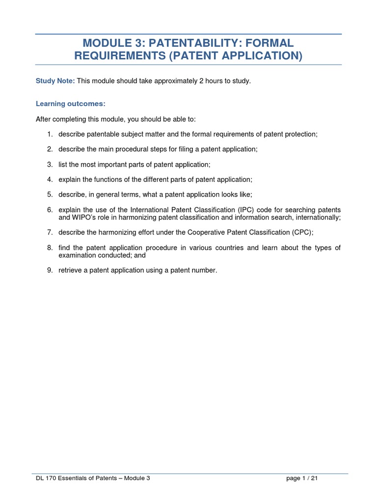 DL170 Module 3v1.2 | PDF | Patent | Prior Art
