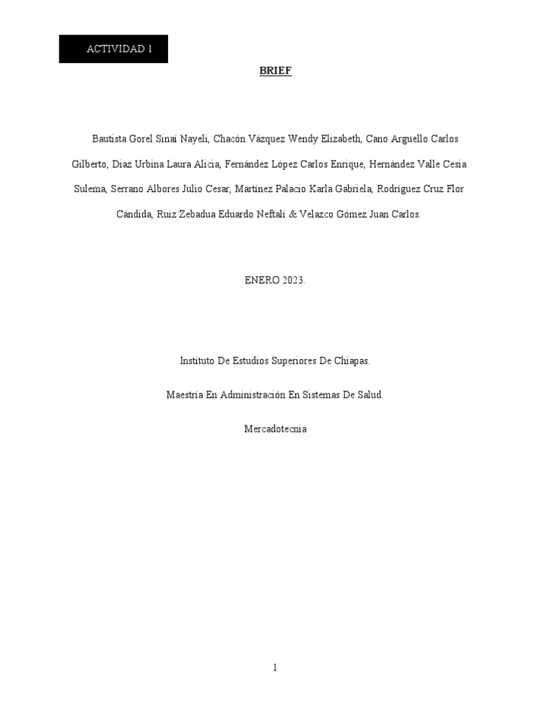 Brief 2 | PDF | Calidad (comercial) | Higiene oral