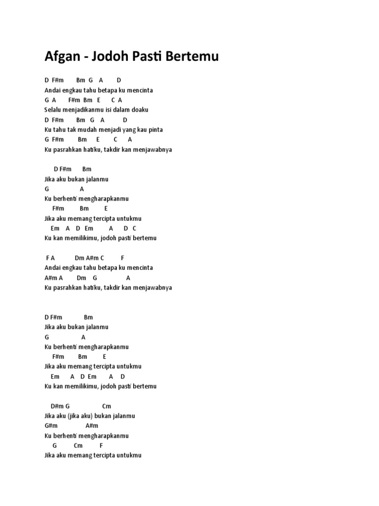 Afgan Jodoh Pasti Bertemu Pdf