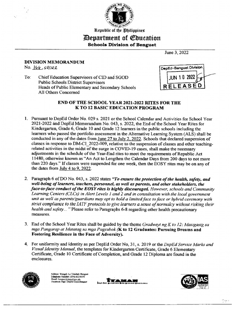 SDO Memo No. 166 S. 2022 | PDF SDO Memo No. 166 S. 2022 | PDF