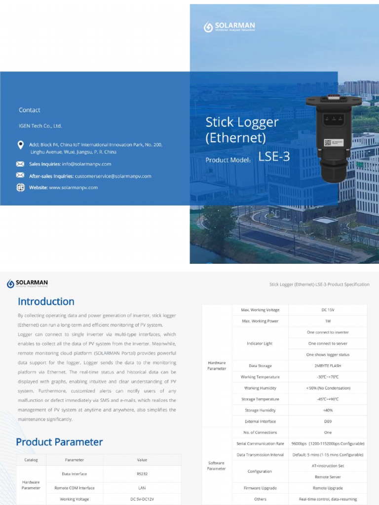 Stick Logger Ethernet LSE 3 | PDF