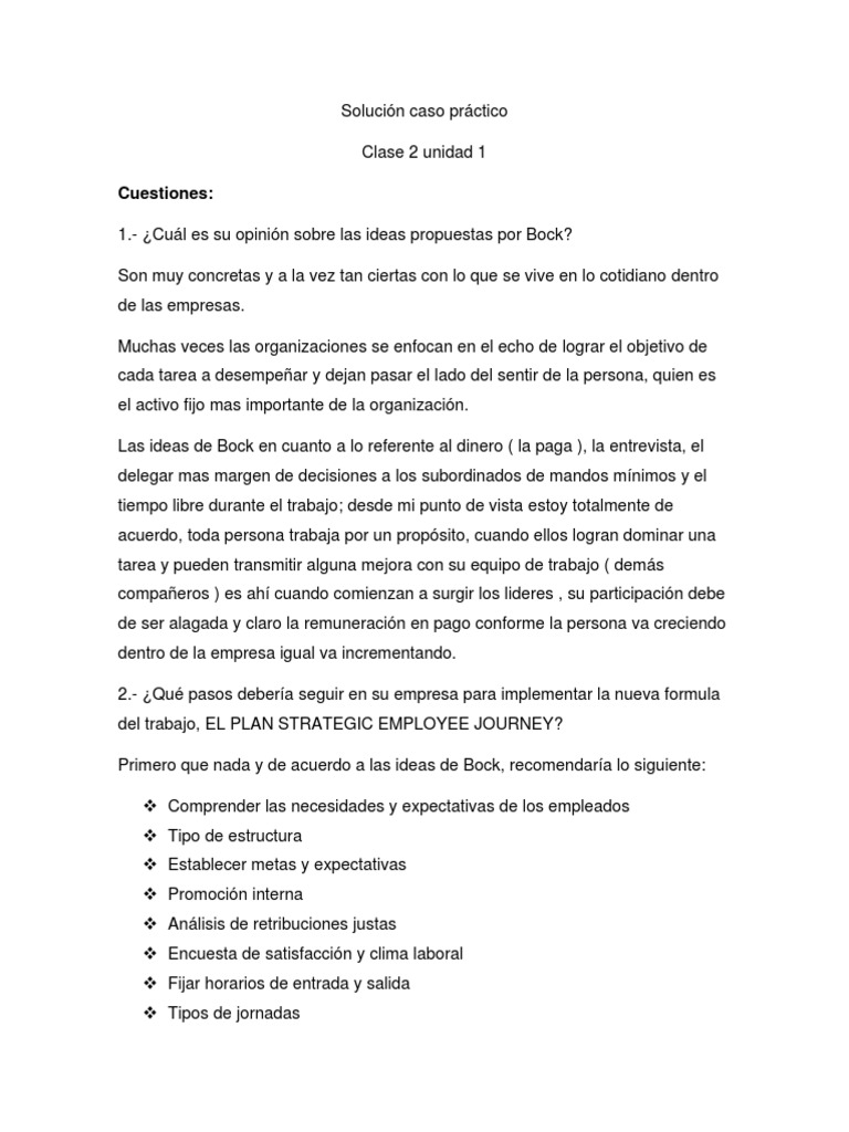 Solución Caso Práctico Clase 2 Unidad 1 | PDF
