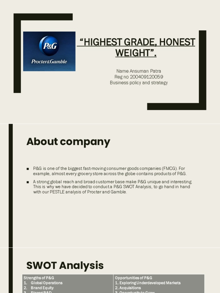 P & G Swot Analysis | PDF | Procter & Gamble | Brand
