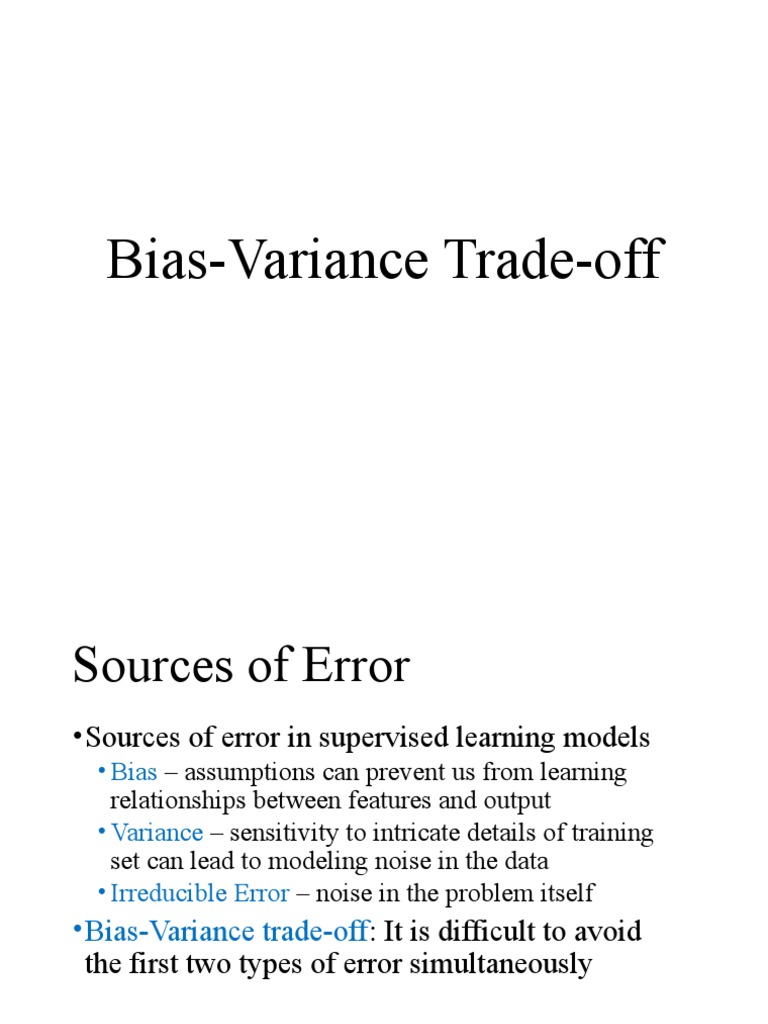 Bias Variance Trade Off | PDF | Mean Squared Error | Estimator