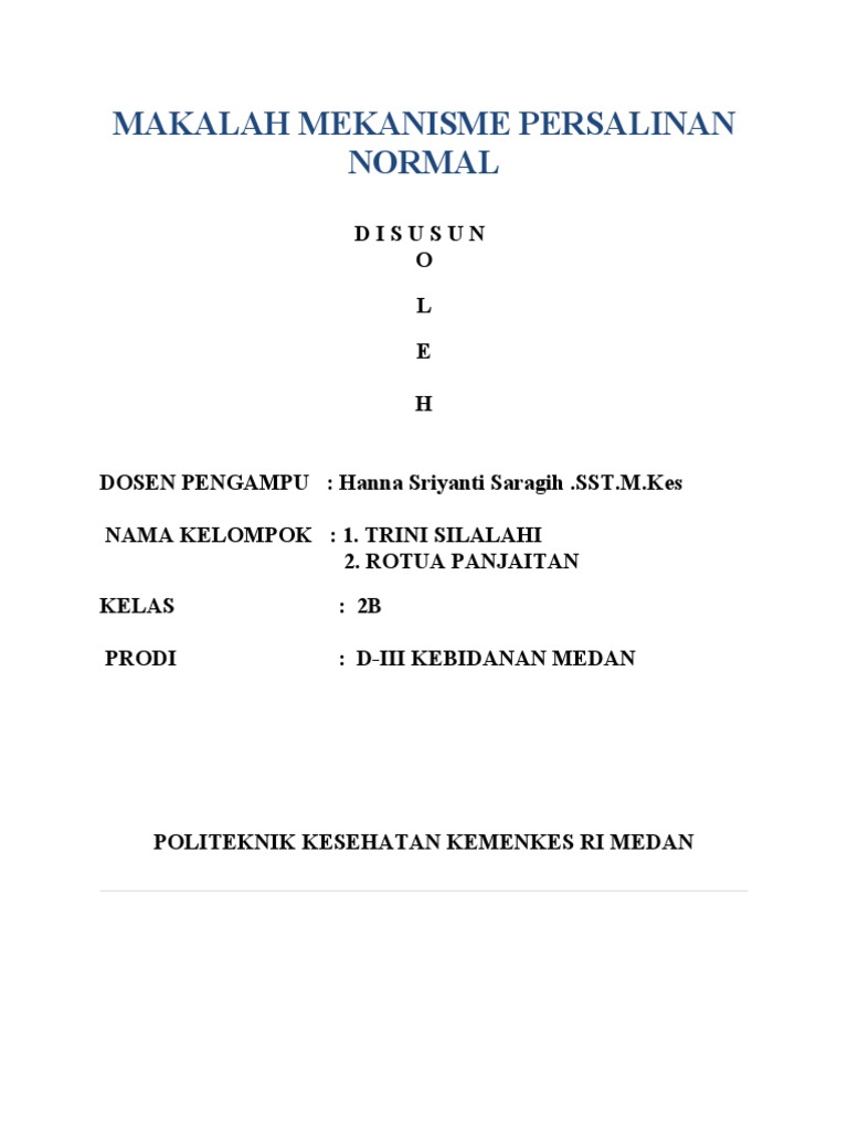 Mekanisme Persalinan Normal dan Fase-Fasenya | PDF