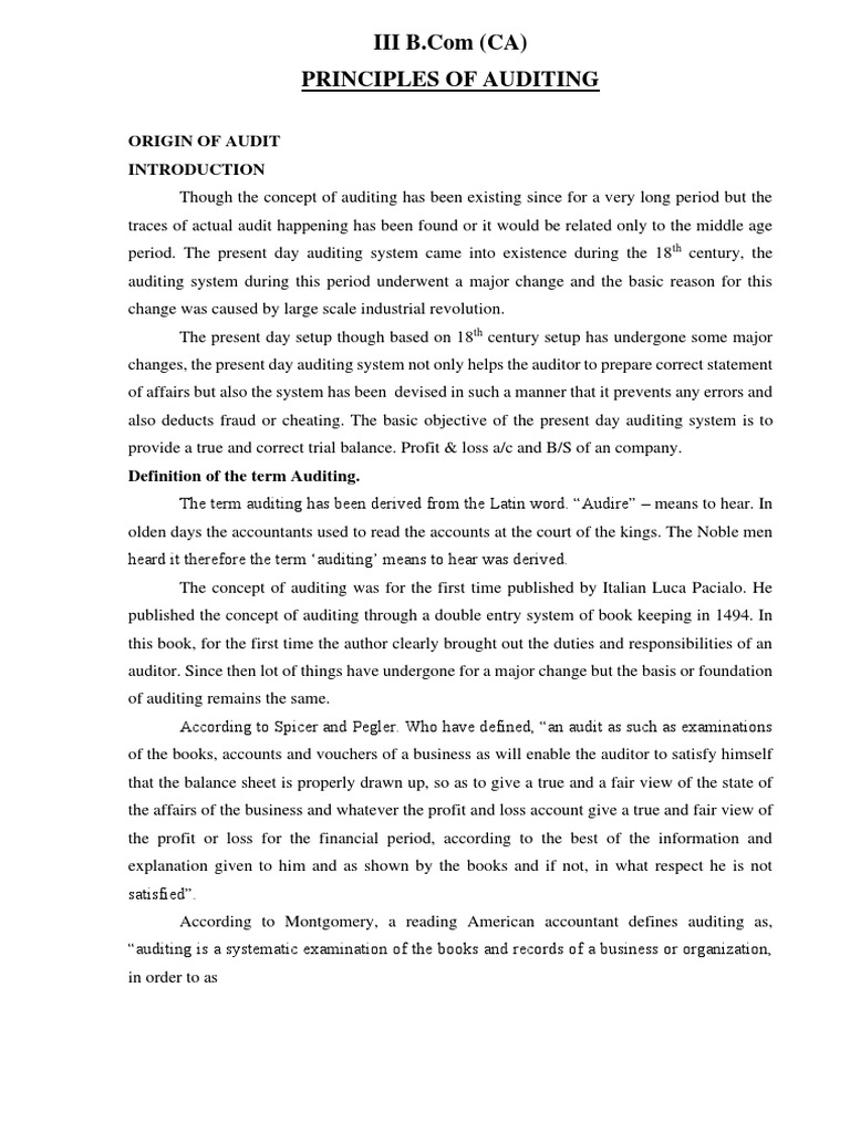 2.principles of Auditing | PDF | Audit | Bookkeeping