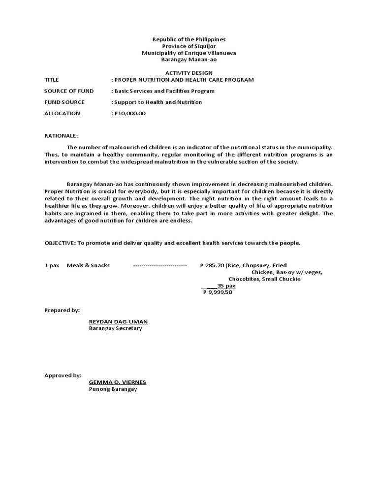 Activity Design For Supplemental | PDF