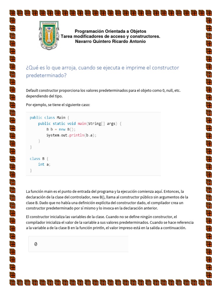 Untitled | PDF | Programación | Constructor (Programación Orientada a Objetos)